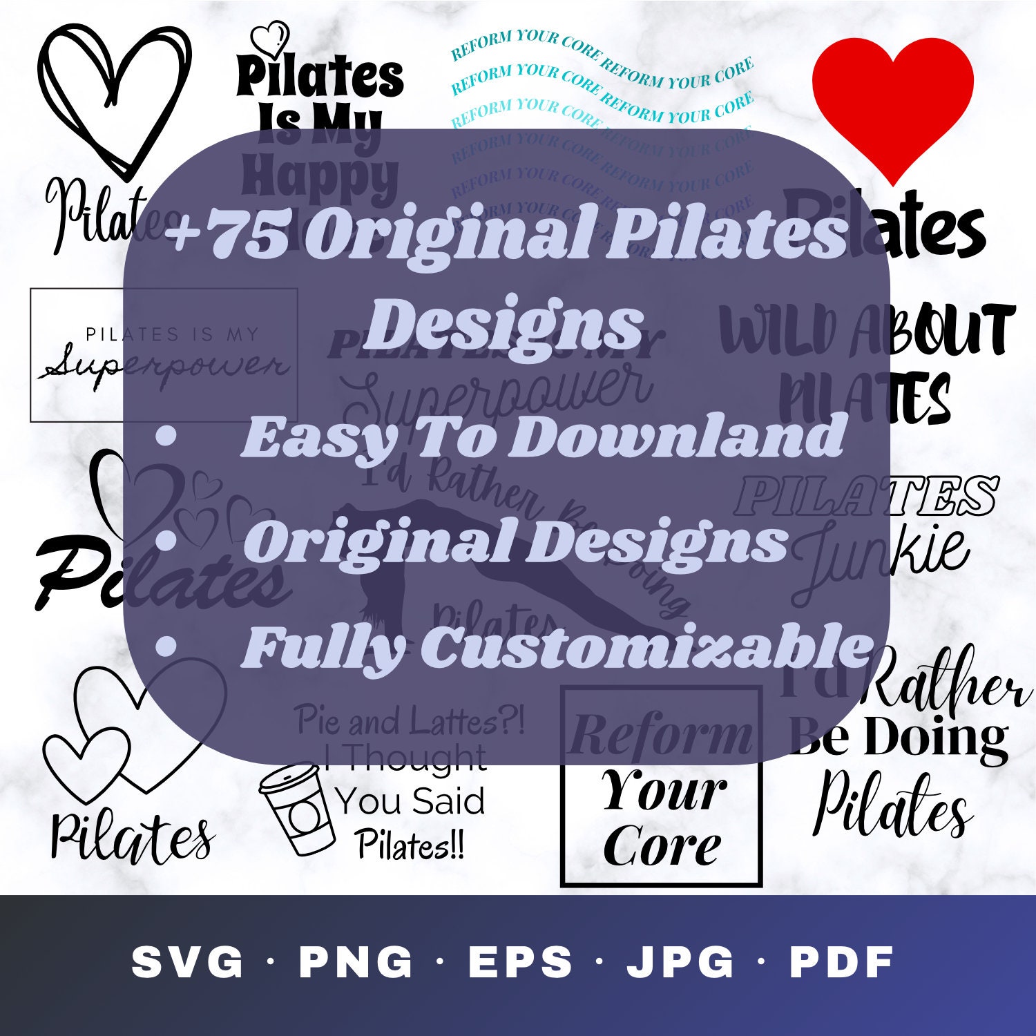 75+ Ultimate Pilates Svg Png Bundle Pilates Instructor Gift Fitness ...