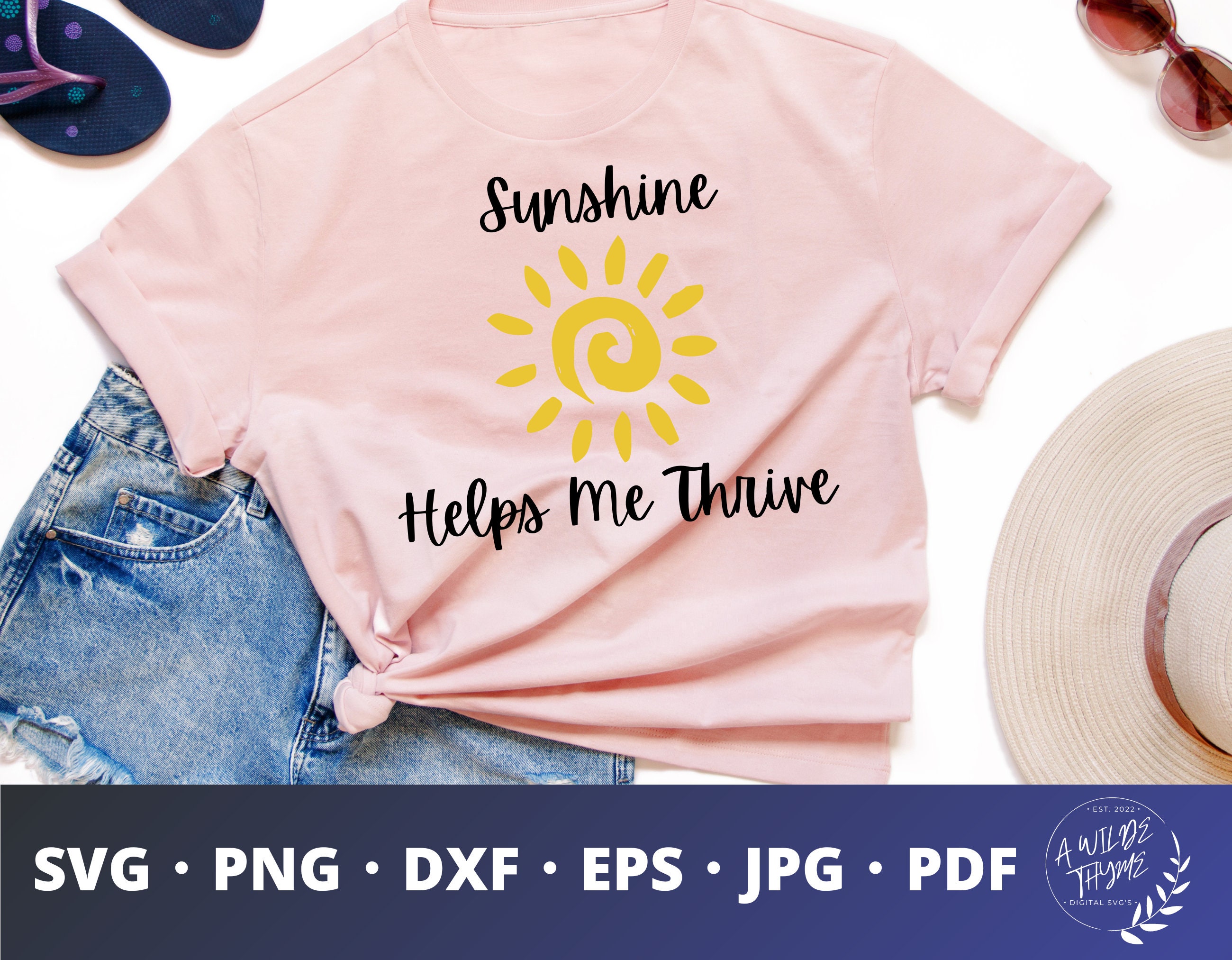 Sunshine Helps Me Thrivesun Svg Sun Png Sun Clipart - Etsy