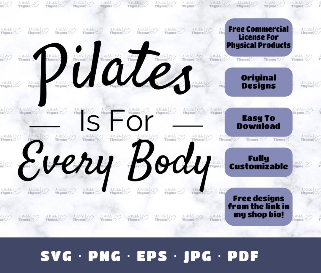 Pilates Svg Png Clipart Instructor Gift Body Inclusive Positivity ...