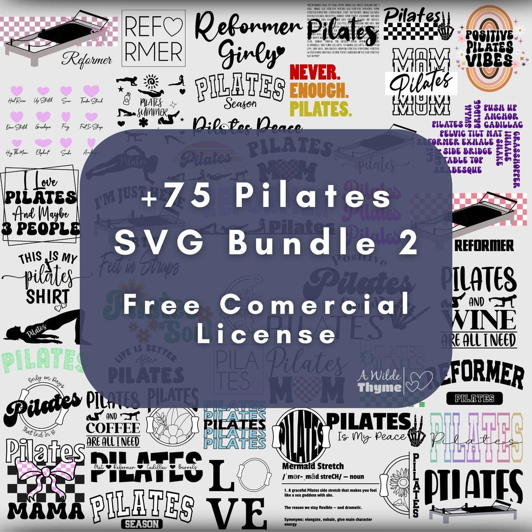 Pilates Reformer SVG Bundle: 75+ Designs for Cricut, Silhouette ...