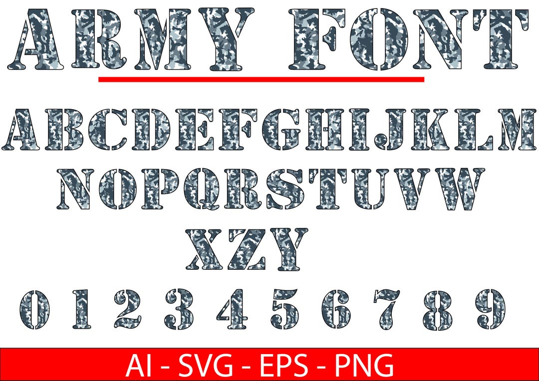 Instant Download,camouflage Font Svg,camo Font Stencil Font Svg,army ...