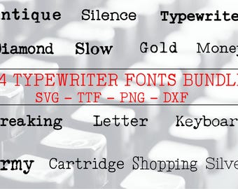13 Typewriter Font BUNDLE TTF, SVG, Png, Letters and Numbers ...