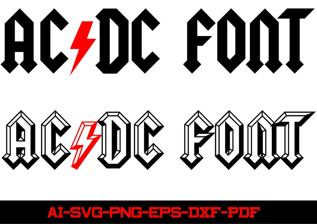 AC DC Rock Font Svg, ACDC Alphabet Svg, Vector Rock Font ,vintage Hard ...