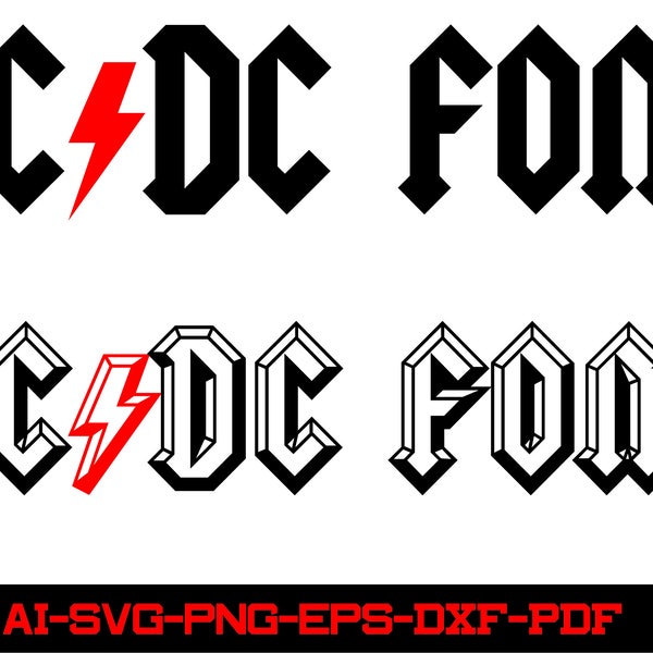 Ac Dc Rock Font Svg - Etsy