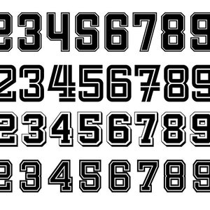 Jersey Font, Jersey Alphabet, Jersey Numbers 4 Different Fonts, Jersey ...