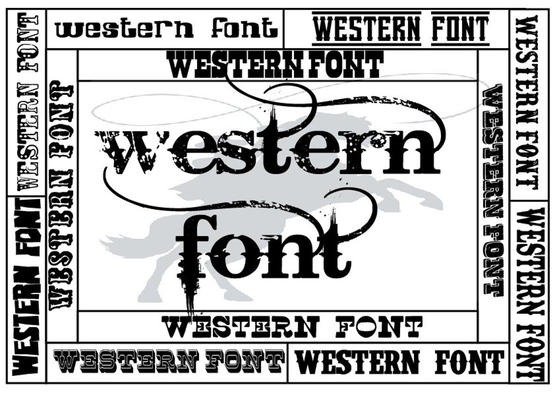 Western Font, Western Fonts Collection, Cowboy Font, 13 Different ...