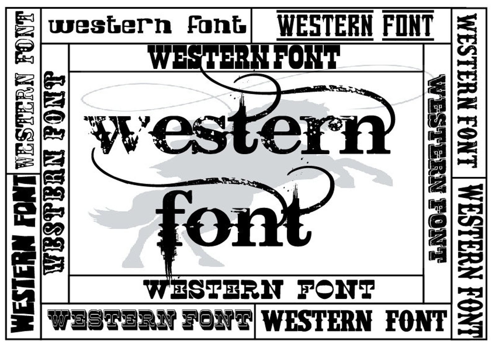 Western Font, Western Fonts Collection, Cowboy Font, 13 Different ...