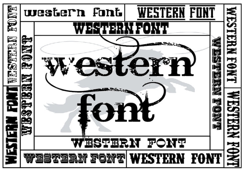 Western Font, Western Fonts Collection, Cowboy Font, 13 Different ...