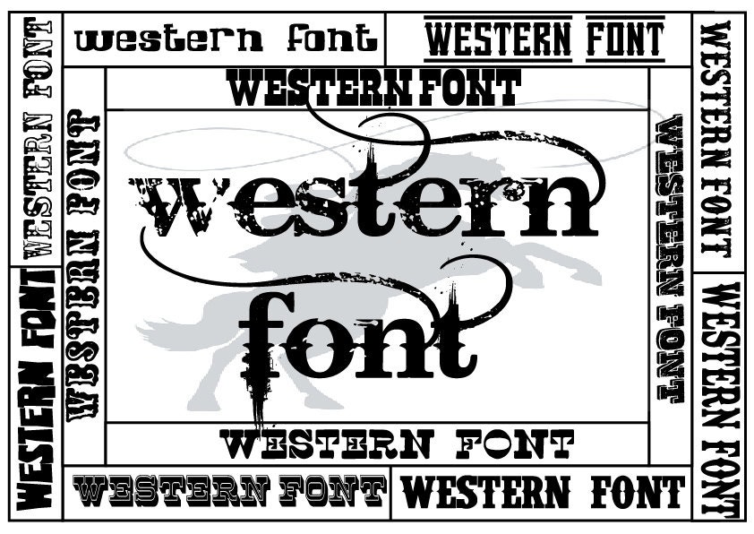 Western Font, Western Fonts Collection, Cowboy Font, 13 Different ...