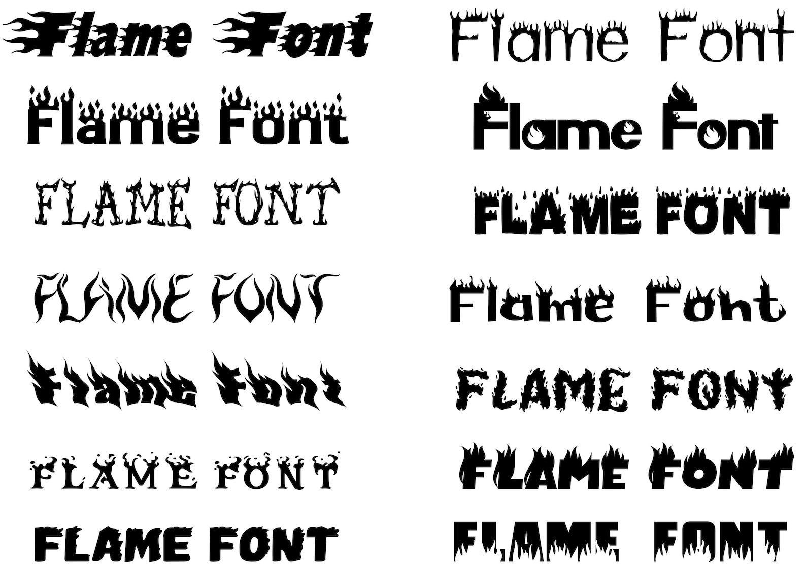 14 Flame Fonts Bundle I 14 Flame Font Alphabet Svg I Fire Font I ...