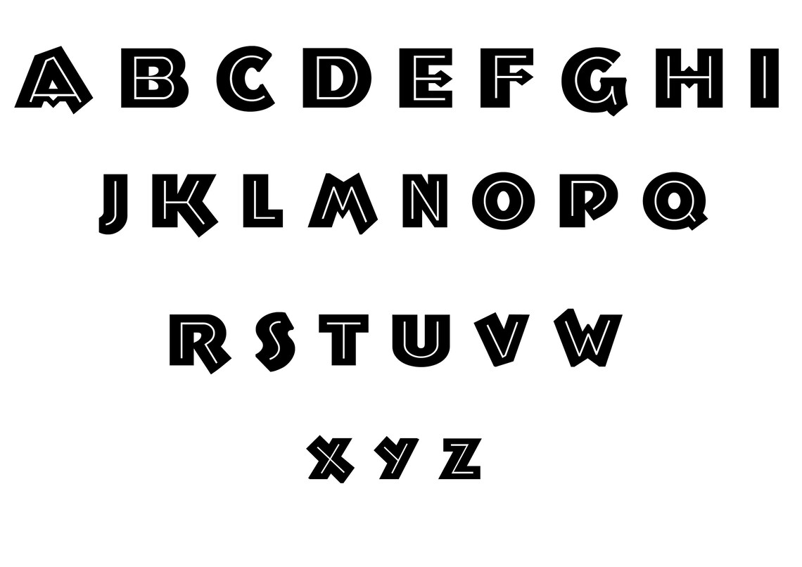 Jurassic Park Font SVG , Jurassic Park Font Alphabet , 4 Different ...