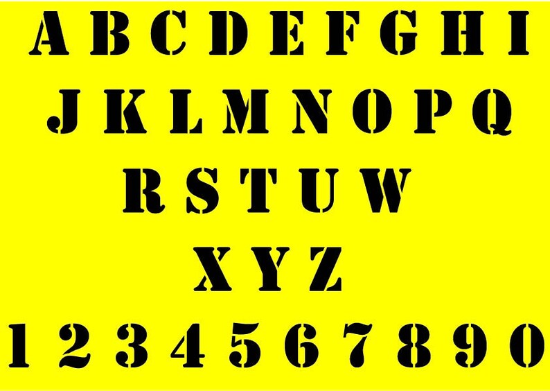 2 Different Army Stencil Font Svg,army Stencil Alphabet Svg ,AI , Svg ...