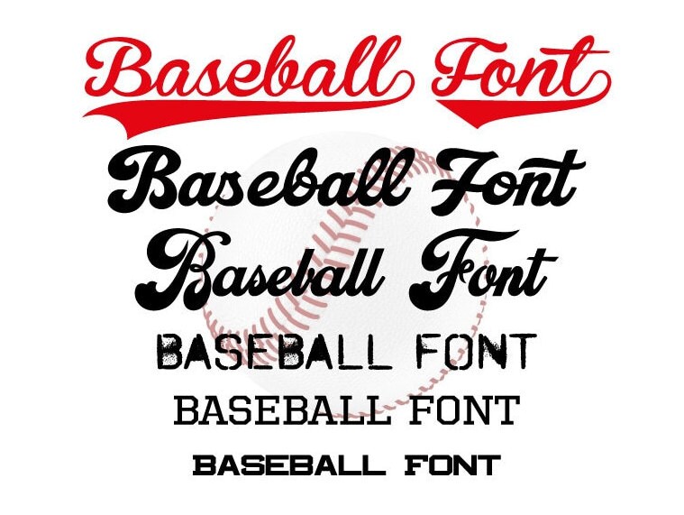 Baseball Font, Baseball Alphabet, 6 Different Fonts, Baseball Letters ...