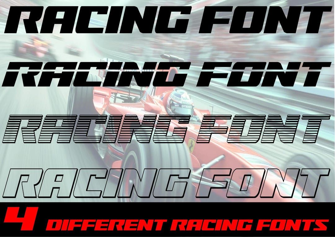 Racing Fonts Bundle , Racing Fonts , Racing Alphabet Svg,speed Racing ...
