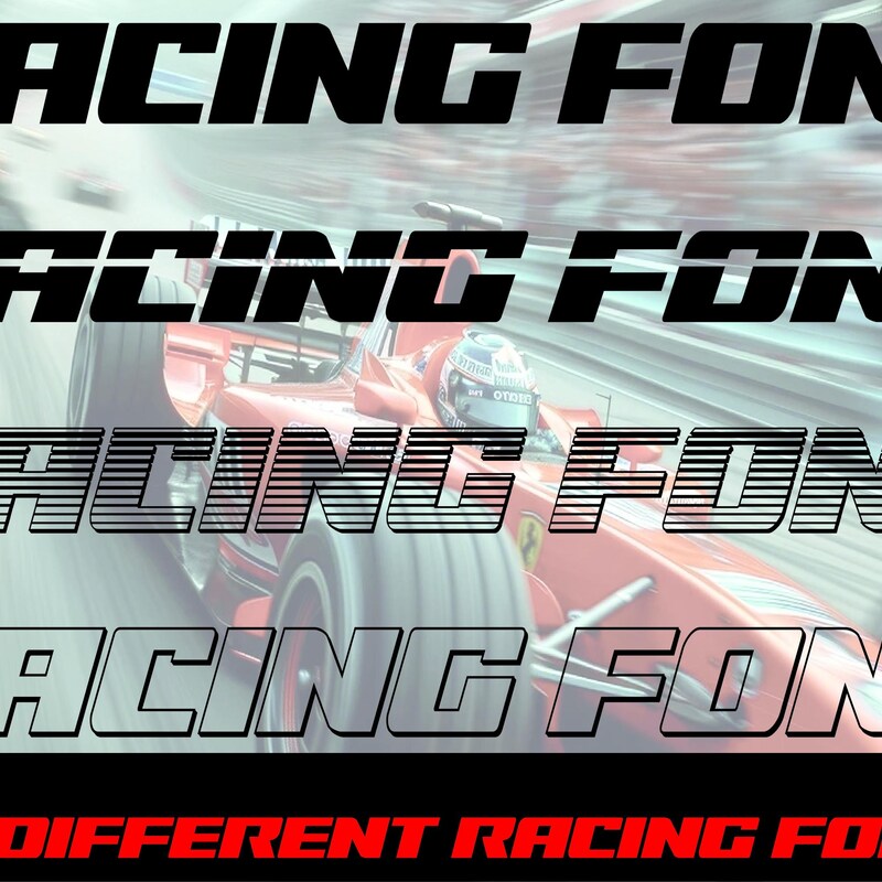 Nascar Racing Fonts - Etsy