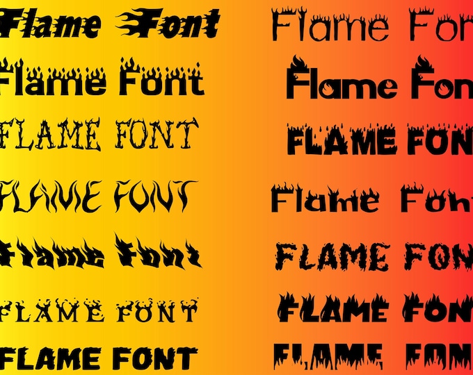 Flame Fonts Bundle Fire Letters Fonts TTF SVG Files Fonts Bundle Flame ...