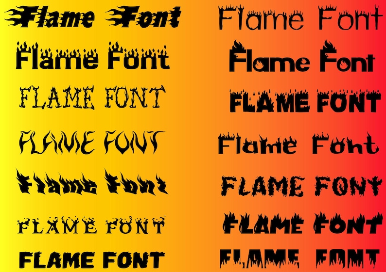 14 Flame Fonts Bundle I 14 Flame Font Alphabet Svg I Fire Font I ...