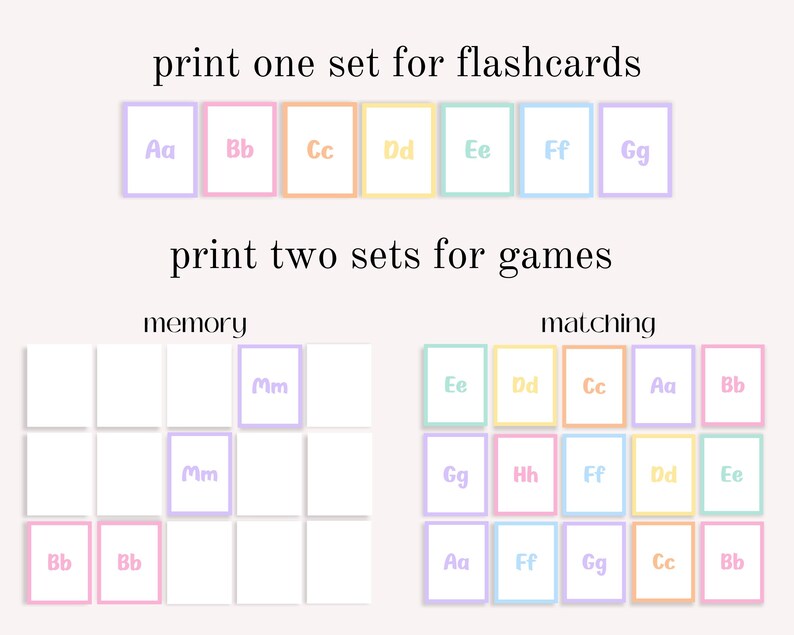 Pastel ABC Flashcards: Printable Alphabet Learning for Toddlers (PDF ...