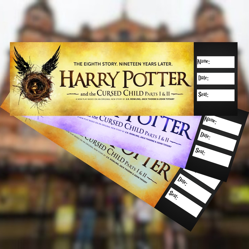 HARRY POTTER and the Cursed Child Printable Broadway Gift Ticket Editable Personalised Musical ...