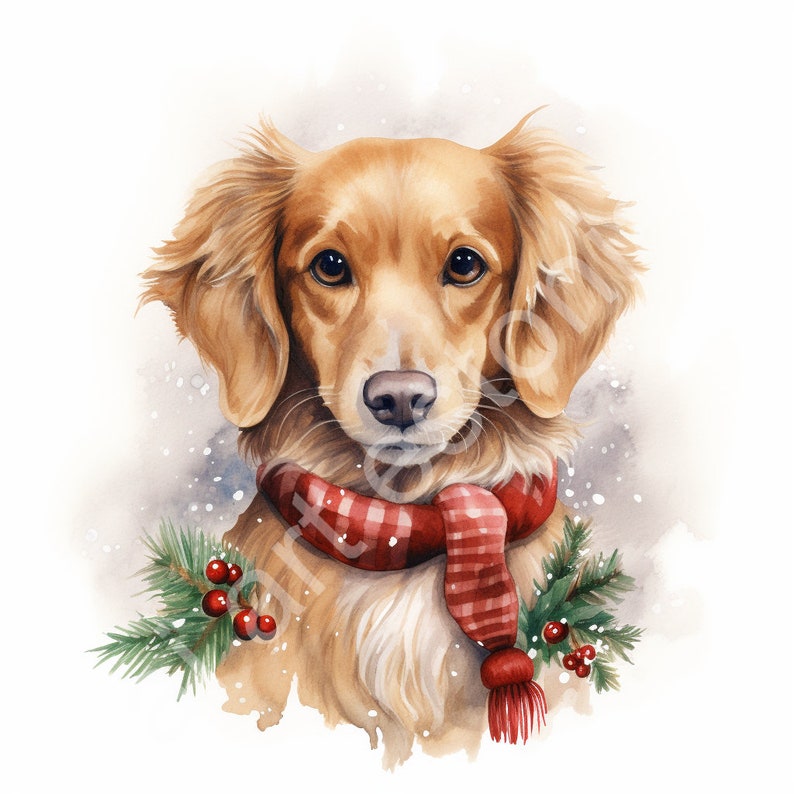Christmas Dog 10 High-quality Jpgs, Digital Planners, Paper Crafts ...