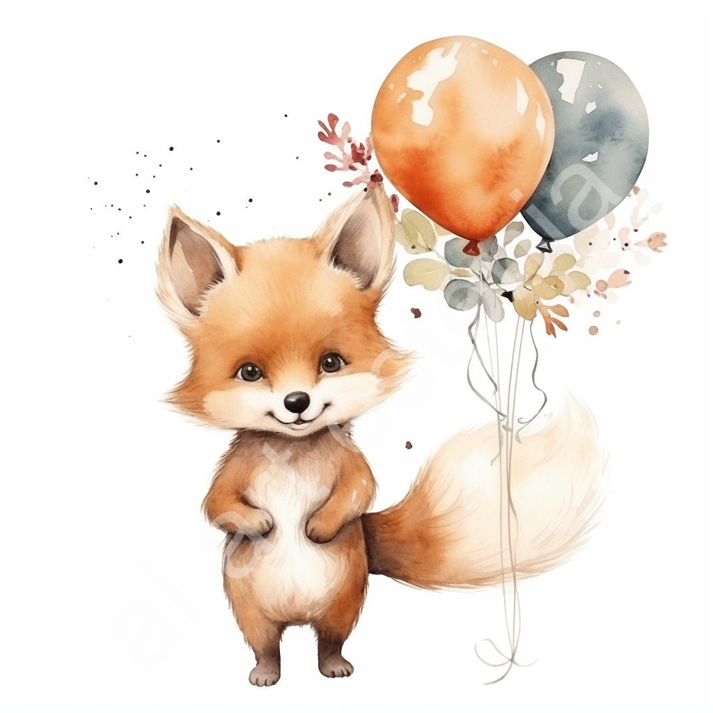 Beautiful Cute Baby Fox 10 Jpgs Clipart, High Quality, Digital Planner ...