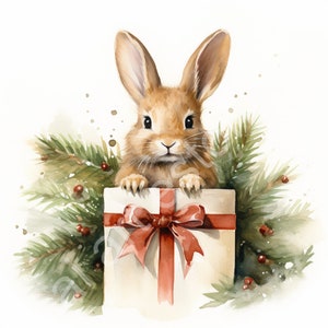 Christmas Rabbit 10 High-quality Jpgs,perfect for Digital Planners ...
