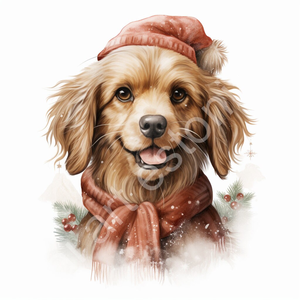 Christmas Dog 10 High-quality Jpgs, Digital Planners, Paper Crafts ...