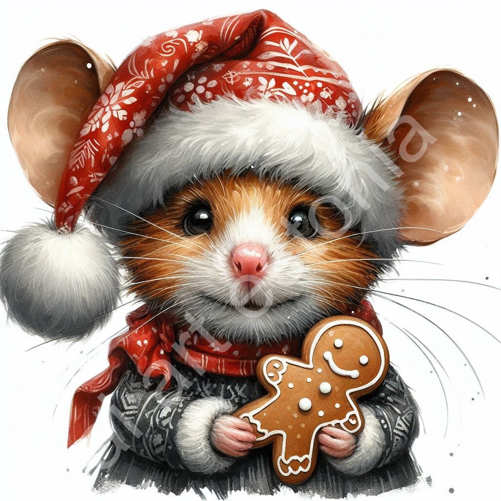 Mouse and Gingerbread 10 High-quality Jpgs Clipart , Digital Planners ...