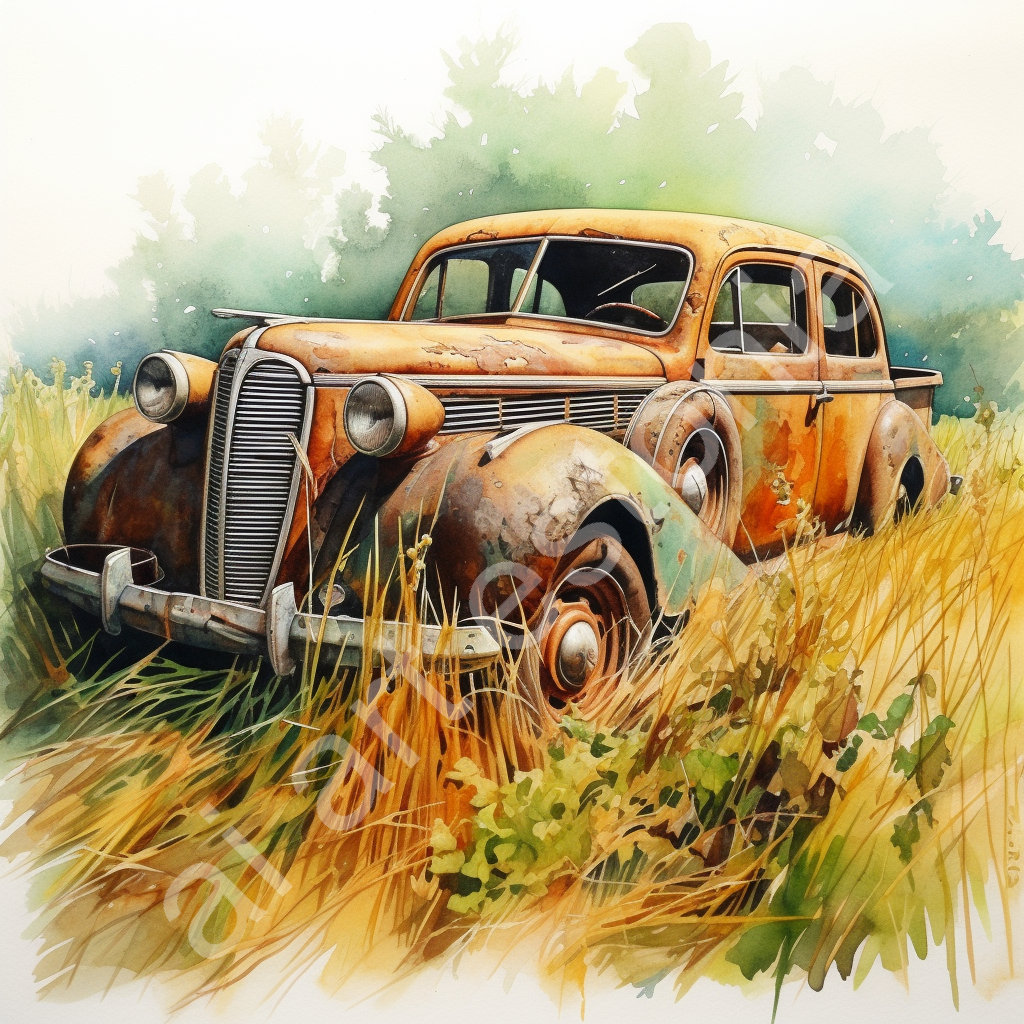Rusty Old Car 10 High-quality Jpgs, Perfect for Digital Planners, Paper ...