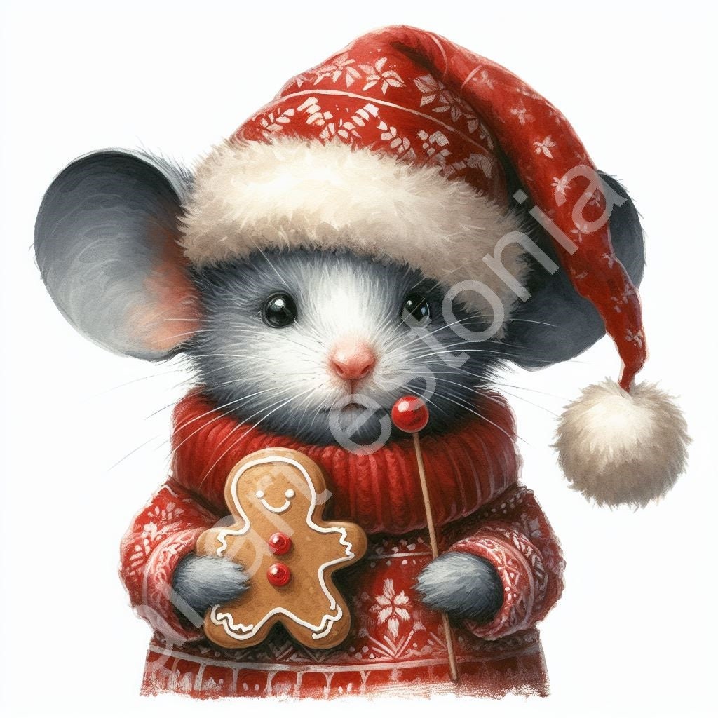 Mouse and Gingerbread 10 High-quality Jpgs Clipart , Digital Planners ...