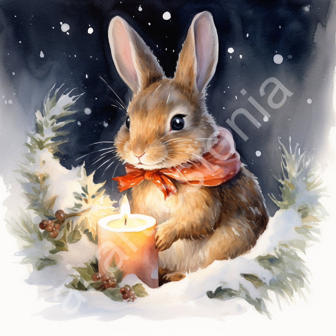 Christmas Rabbit 10 High-quality Jpgs,perfect for Digital Planners ...