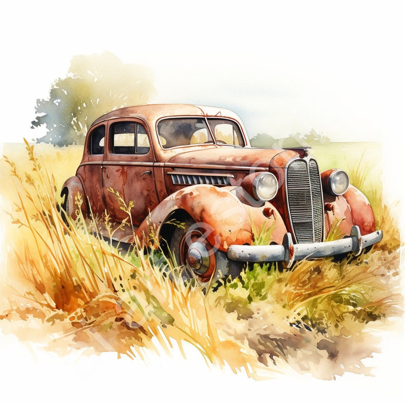 Rusty Old Car 10 High-quality Jpgs, Perfect for Digital Planners, Paper ...
