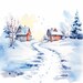 Watercolor Winter Snow House 10 High-quality Jpgs Clipart , Digital ...