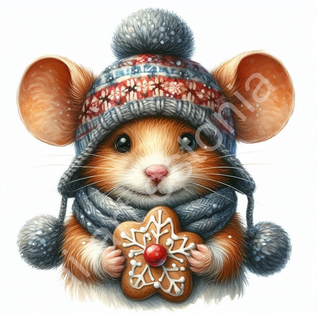 Mouse and Gingerbread 10 High-quality Jpgs Clipart , Digital Planners ...
