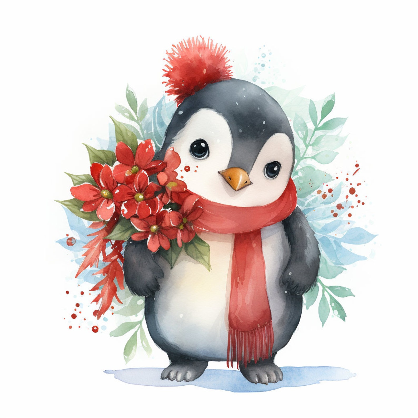 Cute Baby Penguin Clipart 10 Jpgs, High Quality, Digital Planner, Paper ...
