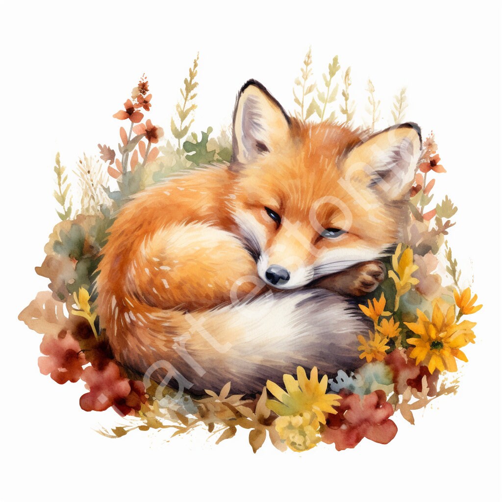 Beautiful Cute Baby Fox 10 Jpgs Clipart, High Quality, Digital Planner ...