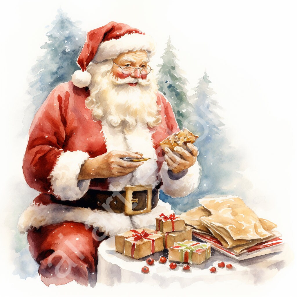 Santa Claus 10 High-quality Jpgs, Digital Planners, Paper Crafts ...