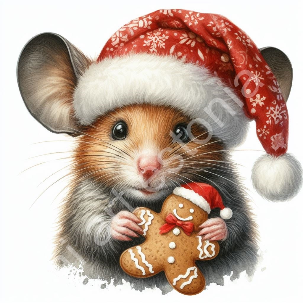 Mouse and Gingerbread 10 High-quality Jpgs Clipart , Digital Planners ...