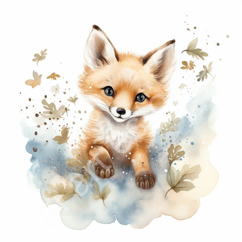 Beautiful Cute Baby Fox 10 Jpgs Clipart, High Quality, Digital Planner ...