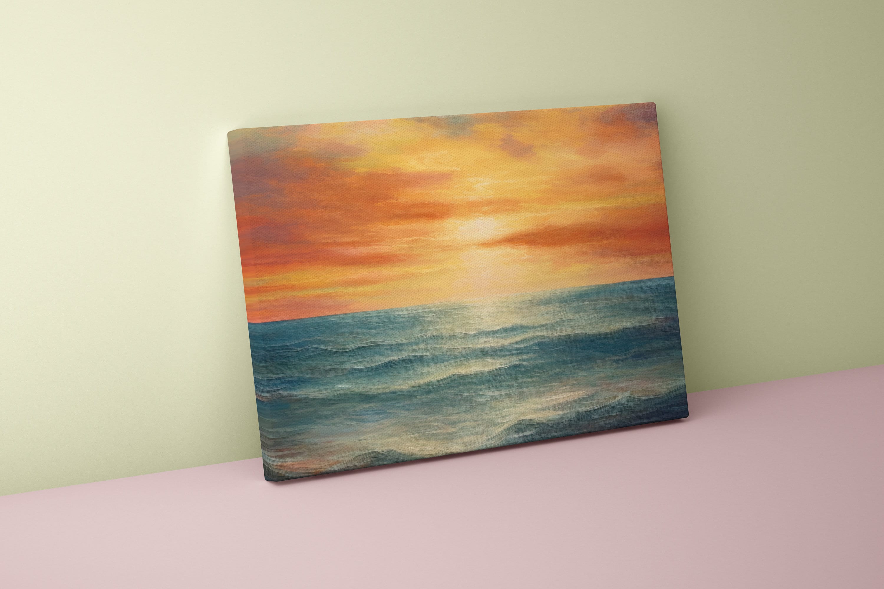 Ocean Sunset Art Prints, Ocean Artwork, Landscape Wall Art, Sunset ...