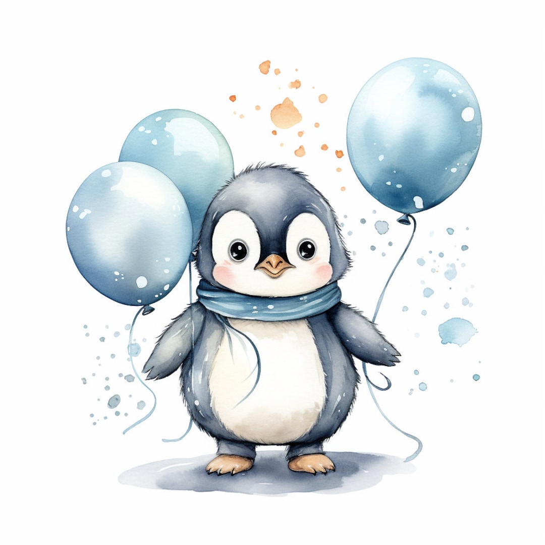 Cute Baby Penguin Clipart 10 Jpgs, High Quality, Digital Planner, Paper ...