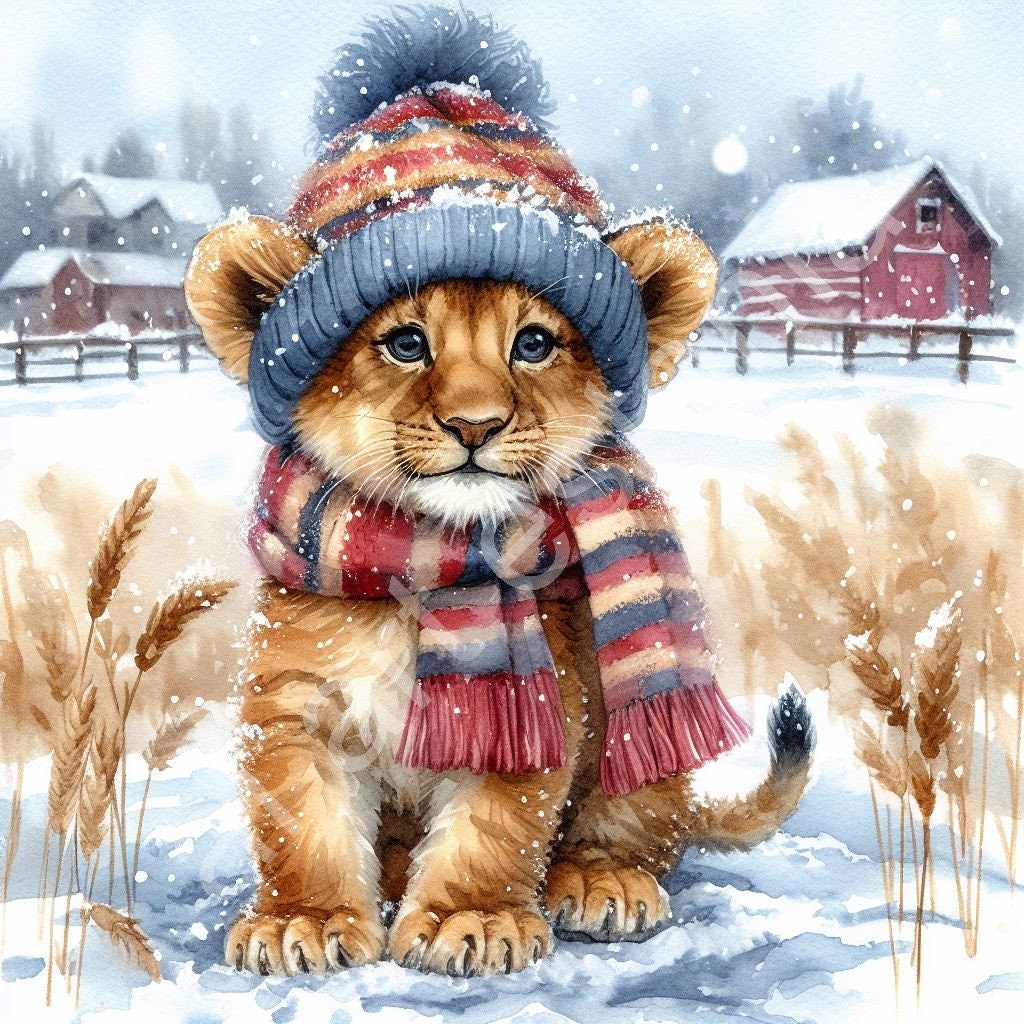 Winter Lion 10 High-quality Jpgs Clipart Digital Planners - Etsy