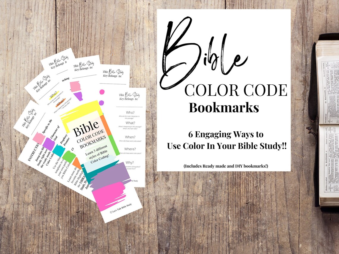 Bible Color Code Bookmark Bible Bookmarks Bible - Etsy