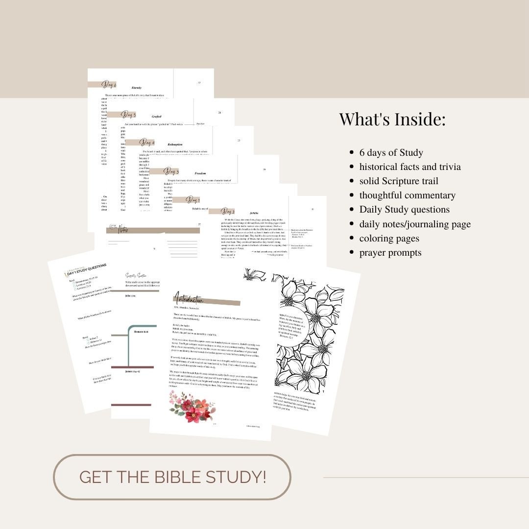 Rahab Bible Character Study | Woman in the Bible Rahab Bible Study ...