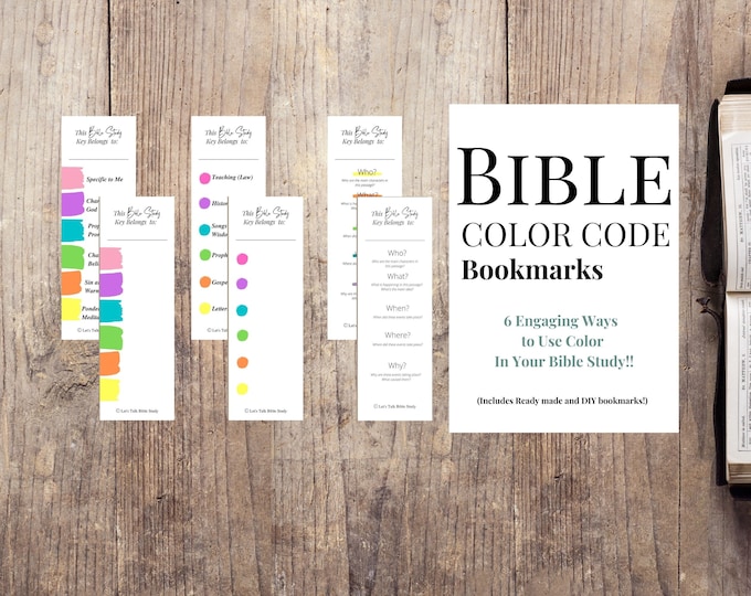 Bible Color Code Bookmark | Bible Bookmarks | Bible Highlighting Guide ...