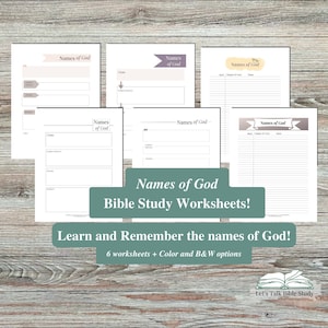Names of God Printable | Names of God Bible Study | Names of God List ...