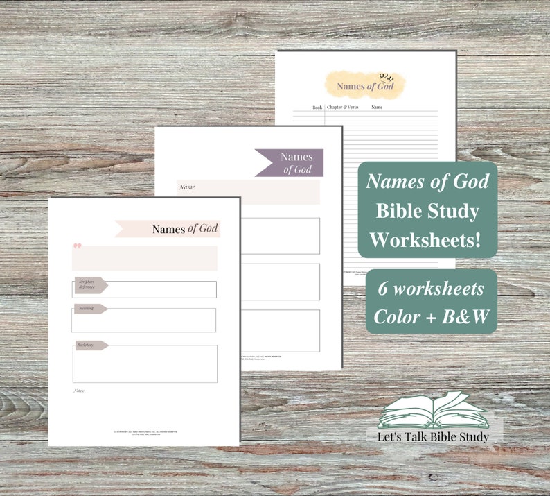 Names of God Printable | Names of God Bible Study | Names of God List ...