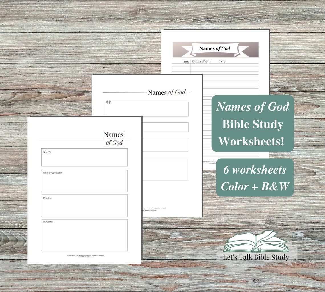 Names of God Printable | Names of God Bible Study | Names of God List ...