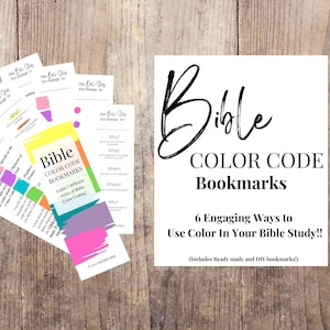 Bible Color Code Bookmark | Bible Bookmarks | Bible Highlighting Guide ...