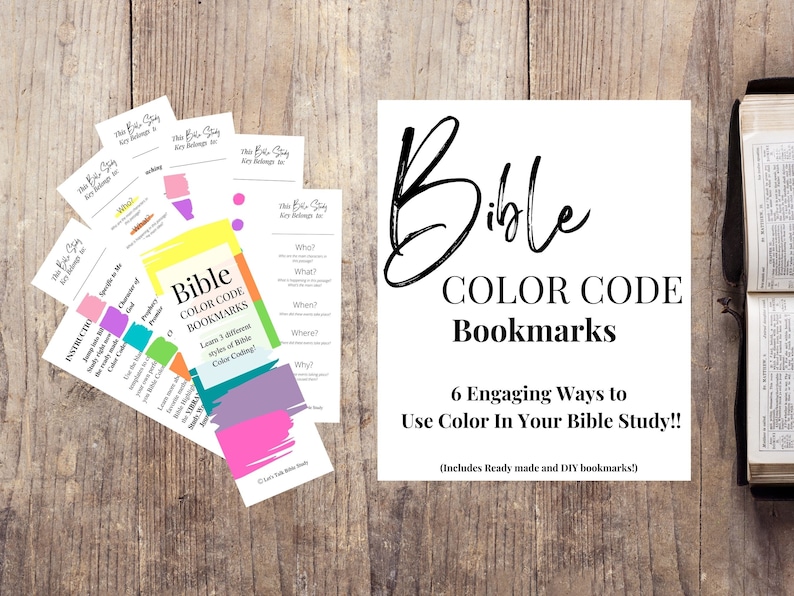 Bible Color Code Bookmark | Bible Bookmarks | Bible Highlighting Guide ...
